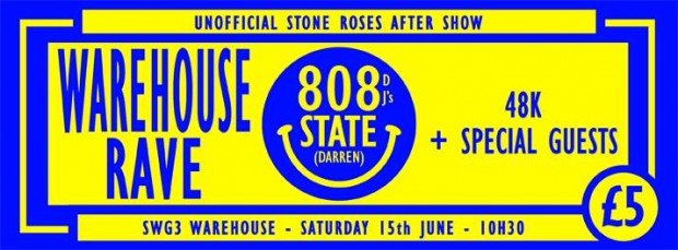 Stone Roses Unofficial Aftershow Warehouse Rave | West End, Glasgow ...