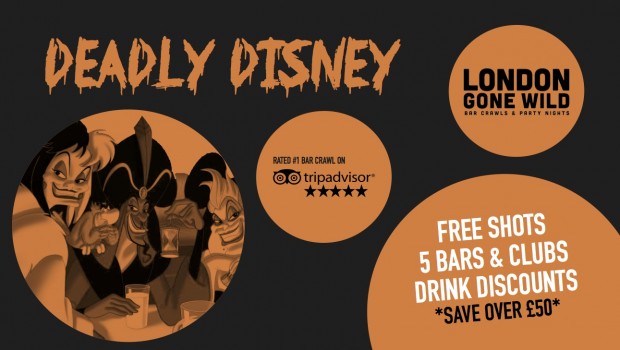 "Deadly Disney" Halloween Bar Crawl | Shoreditch, London Bar Crawl ...