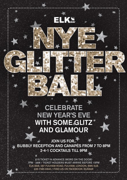 ELK BAR NYE GLITTER BALL PARTY | Fulham, London New Years Eve Party ...