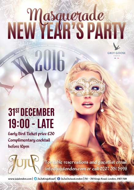 JuJu Chelsea NYE Masquerade Party | Chelsea, London New Years Eve Party ...