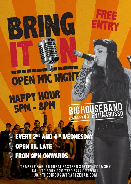 Bring it On Open Mic Night | East London, London Fun Time Partying ...