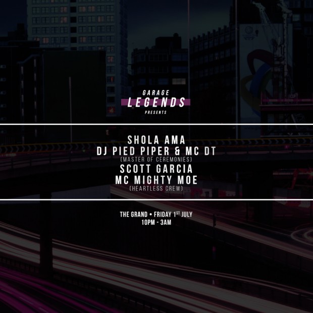 Garage Legends: Shola Ama, DJ Pied Piper, MC DT, Scott Garcia & Might ...
