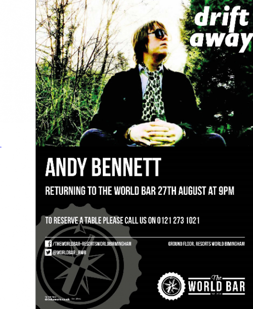 Andy Bennett Live at The World Bar | Resorts World, Birmingham Live ...