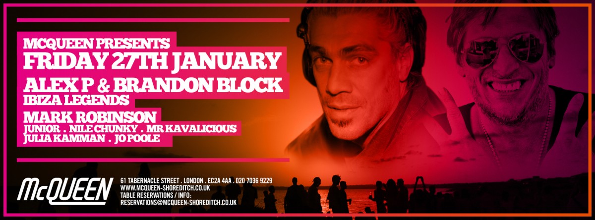 McQueen presents Brandon Block & Alex P McQueen London | DesignMyNight