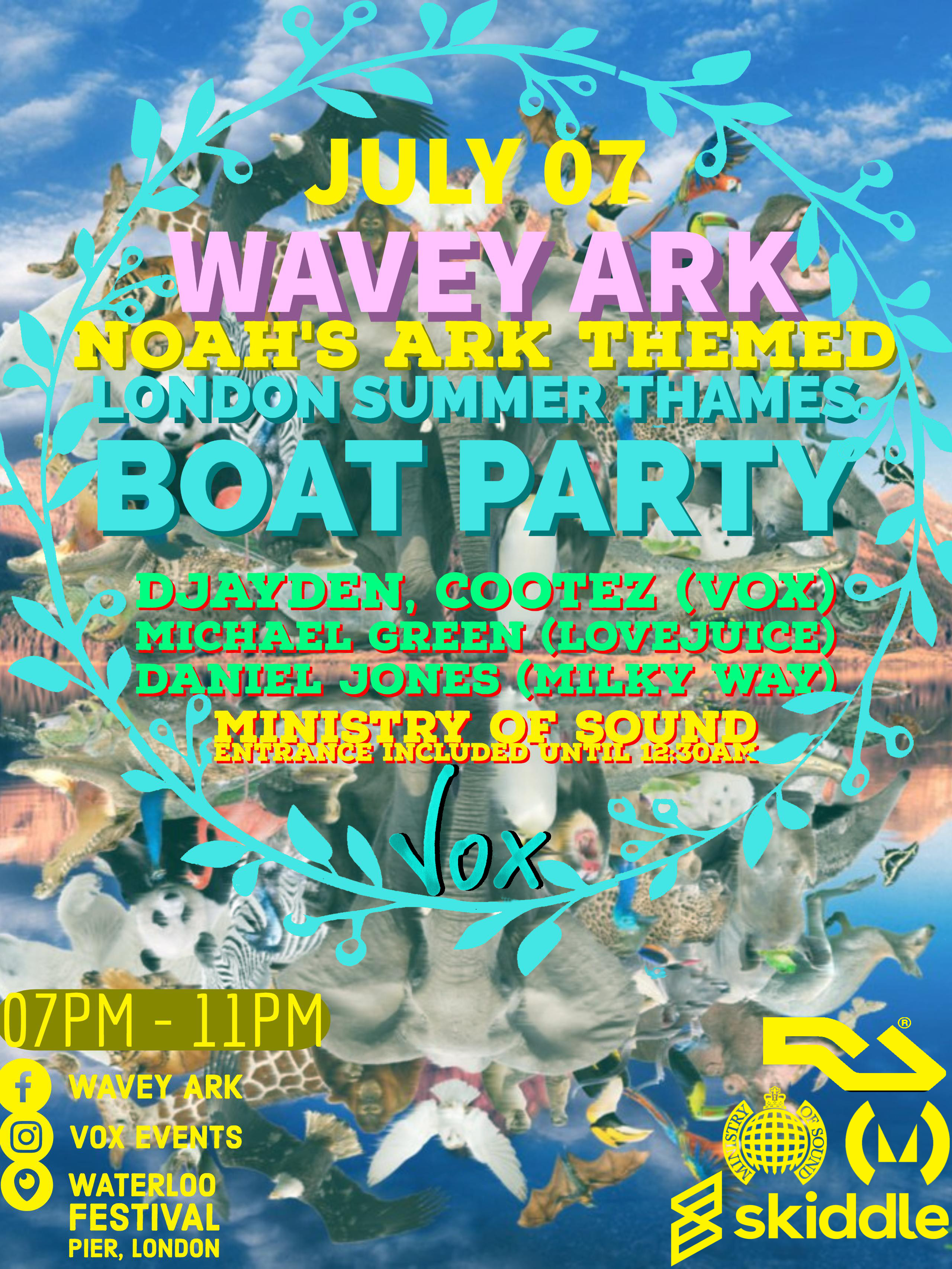 Wavey Ark, Summer Sunset Boat Party + Ministry of Sound After Party ...