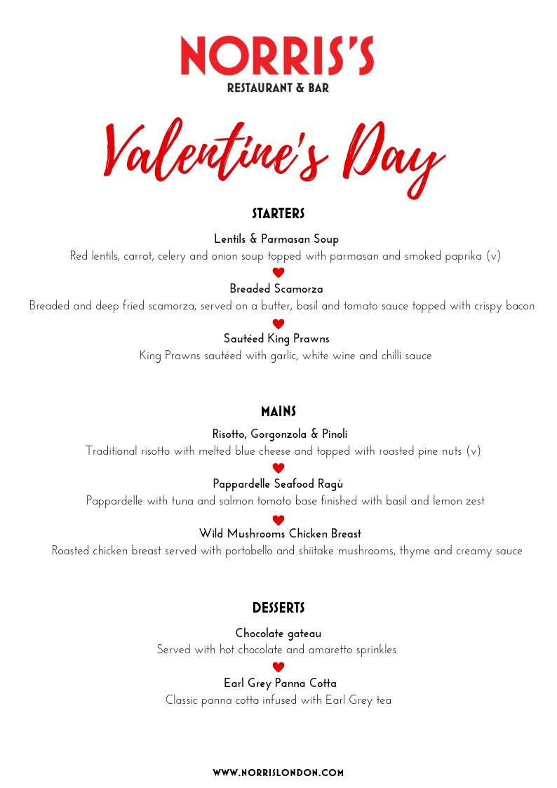 Valentine's Day at Norris | London Date Night Reviews | DesignMyNight