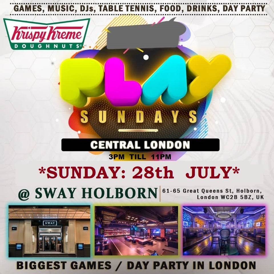 SWAY. PLAY SUNDAY @ SWAY. MUSIC DRINKS FOOD GAMES DAY PARTY (3PM - 11PM ...