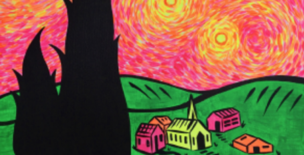 Paint and Sip After Dark - Neon Starry Night | Bermondsey, London ...