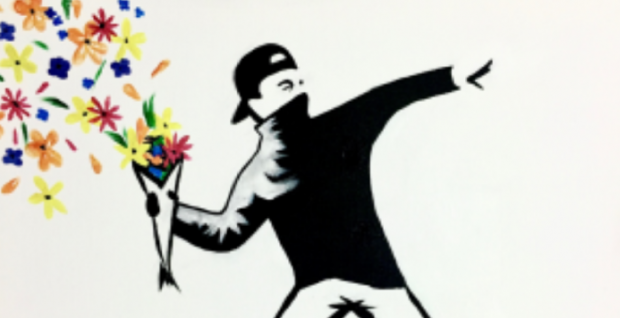 Paint and Sip- Mayfair | Banksy Flower thrower | London Activity ...