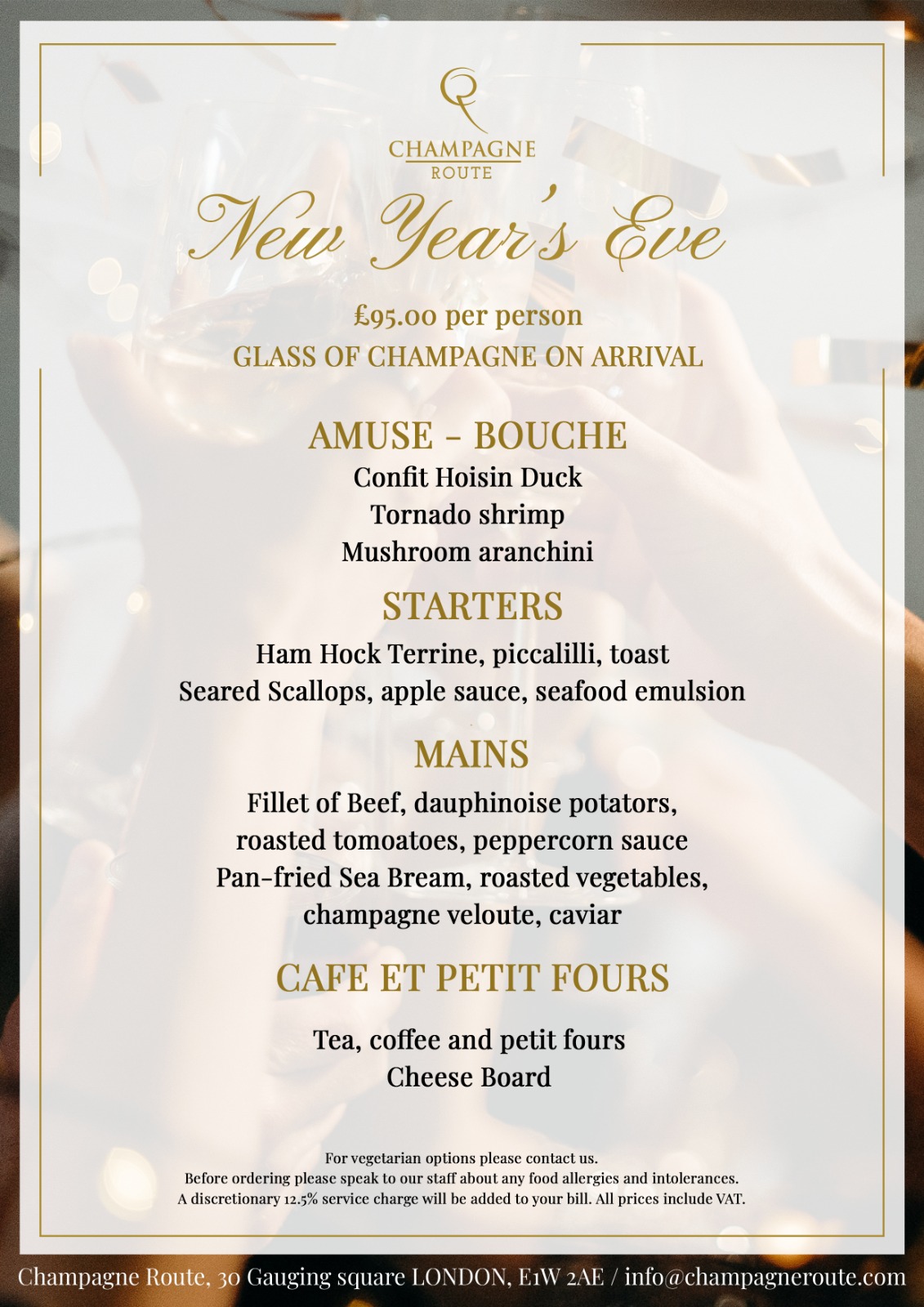 New Year's Eve 4 Course meal and Champagne | London New Years Eve Party ...