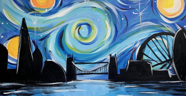 Paint and Sip- Mayfair | Starry Night Over London | London Activity ...