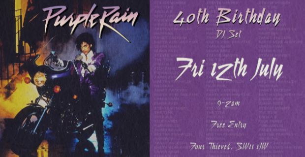 Prince - Purple Rain 40th Birthday DJ set | Battersea, London Clubbing ...