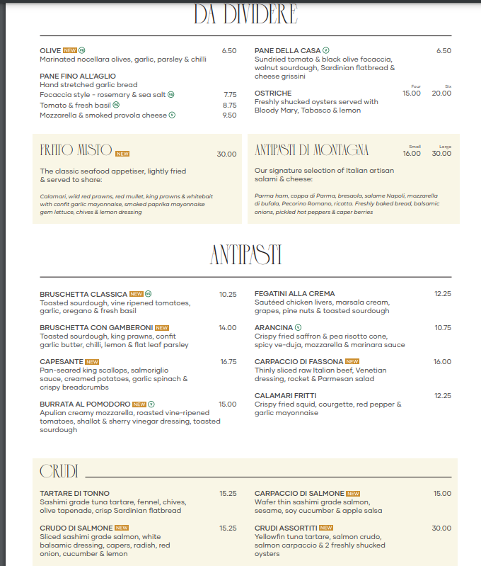 Piccolino Exchange Square: Liverpool Street Italian Restaurant ...