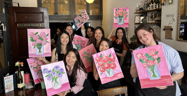 Paint and Sip - Bouquet of Flowers | Revolution Electric Press | Leeds Activity Reviews ...