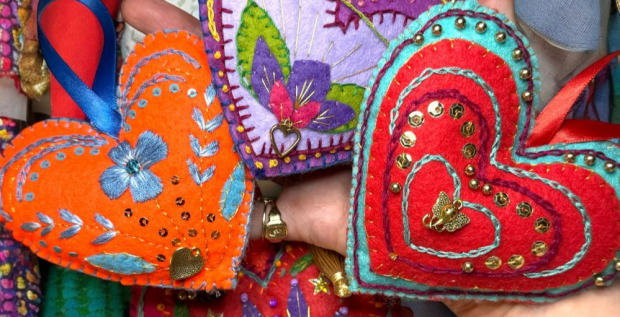 Felt Heart Embroidery Workshop @ The Zero Degrees, Blackheath | London Classes Reviews ...