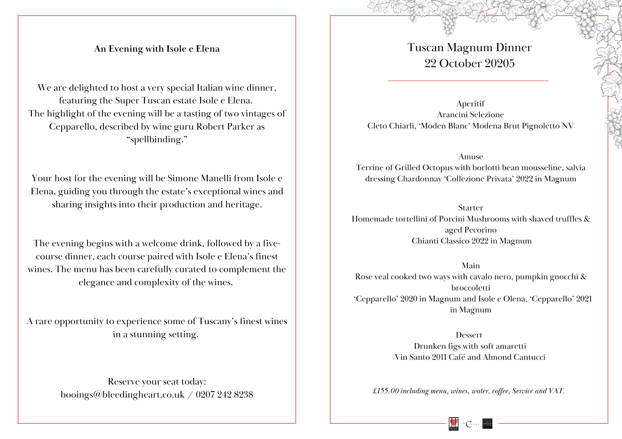 London: Magnum Dinner - Six wines, five courses, plus water & coffee ...